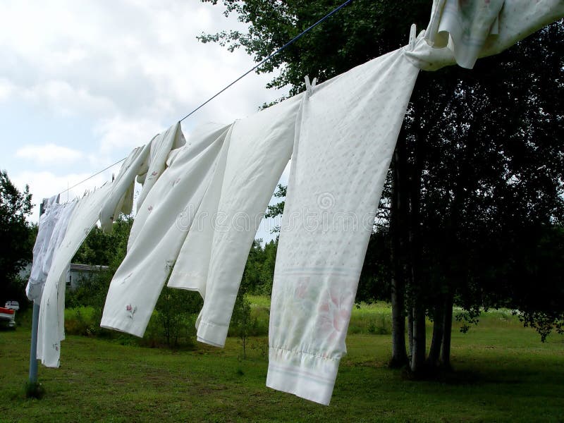 Sheets on the clothes line stock image. Image of clean, clothes - 17695