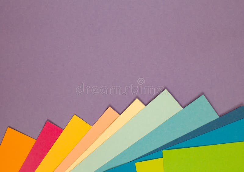 Sheets of Colored Paper. Many Colored Sheets of Paper are Laid Out in ...