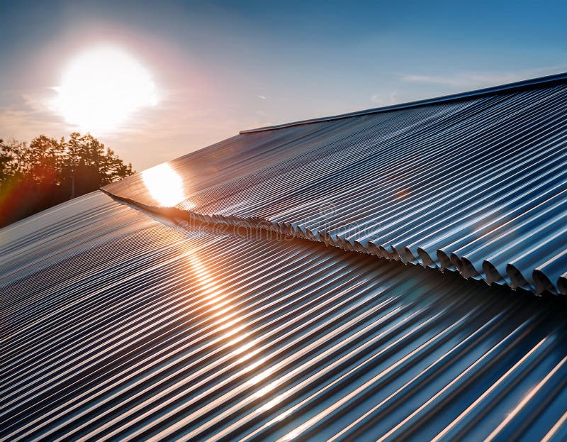 Sheets of Corrugated Metal Overlapping, Creating a Wave-like Pattern ...
