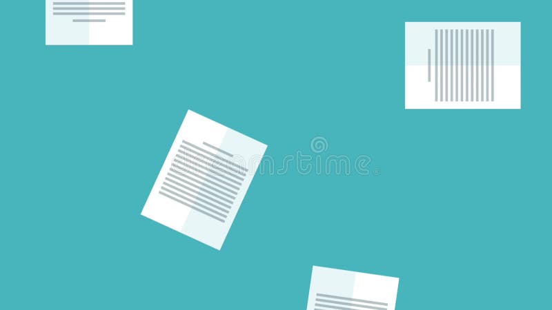 Sheets Documents Falling HD Animation Stock Video - Video of clean ...