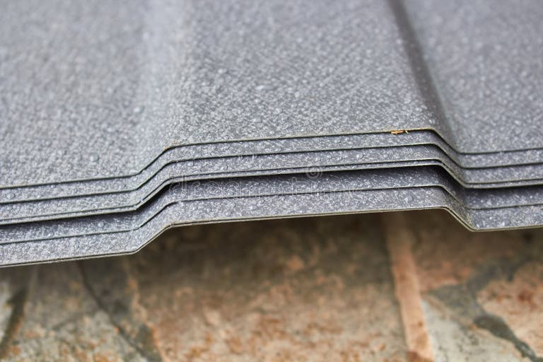 Sheets of Gray Metal Profile Close Up,a Pile of Metal Sheets for ...