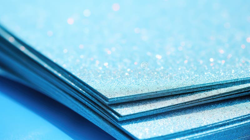 Sheets Light Blue Glitter Paper Stock Illustration - Illustration of ...
