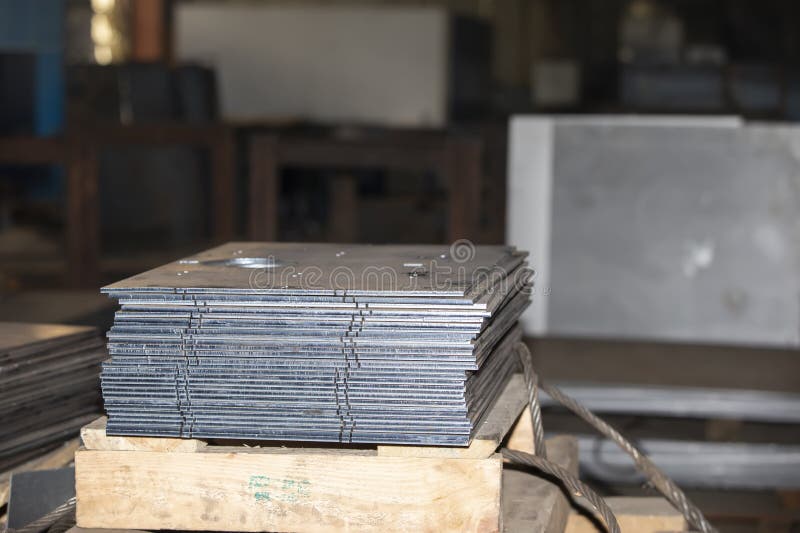 Sheets of Metal and Blanks in the Workshop of a Metallurgical Plant ...