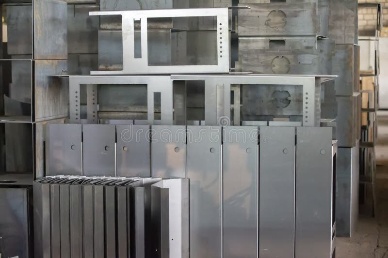 Sheets of Metal and Blanks in the Workshop Stock Photo - Image of plant ...
