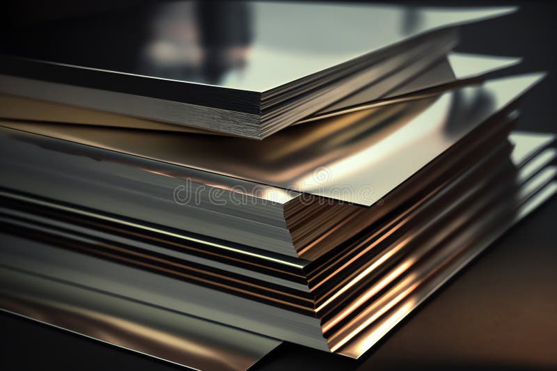 Sheets of Metal in a Stack in a Warehouse. Stainless Steel Sheets on ...
