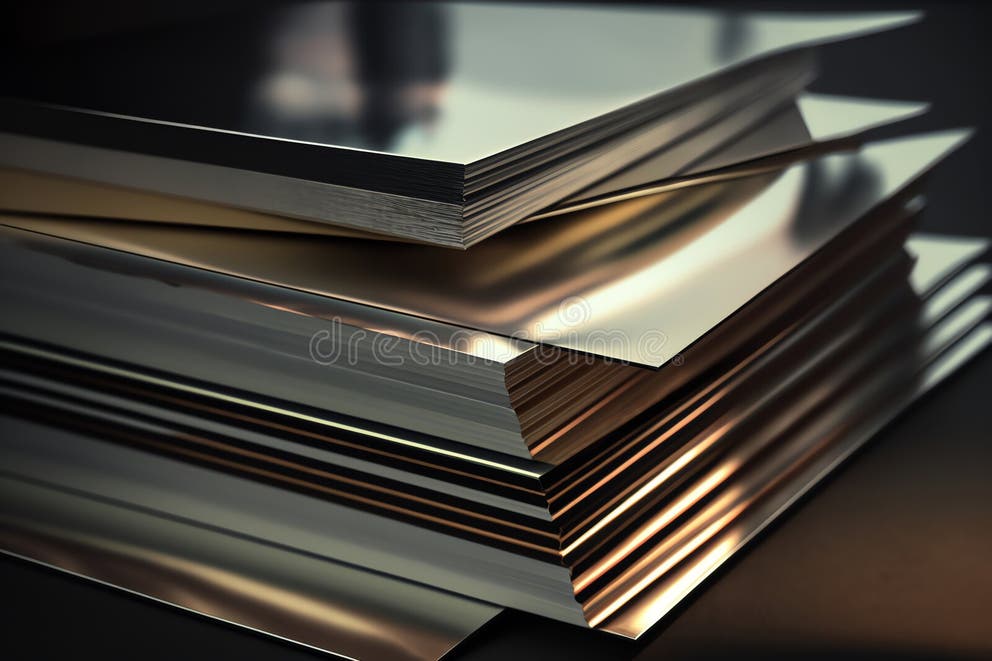 Sheets of Metal in a Stack in a Warehouse. Stainless Steel Sheets on ...