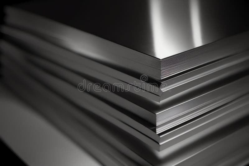 Sheets of Metal in a Stack in a Warehouse. Stainless Steel Sheets on ...