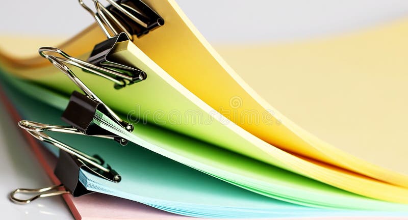 Sheets of a Multi-colored Paper on a White Background Stock Photo ...