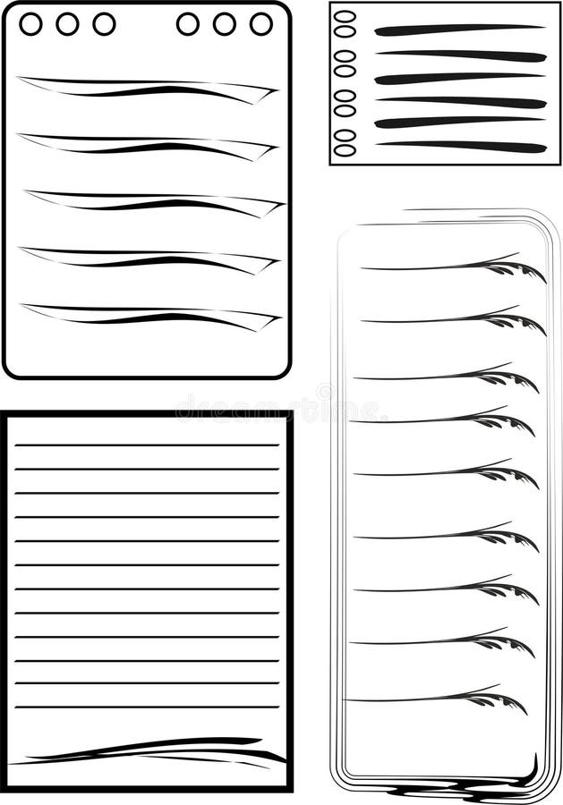 Sheets of notebook paper stock illustration. Illustration of curled ...