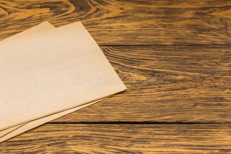 Sheets of Old Paper on Table Stock Image - Image of blank, grungy: 92053471