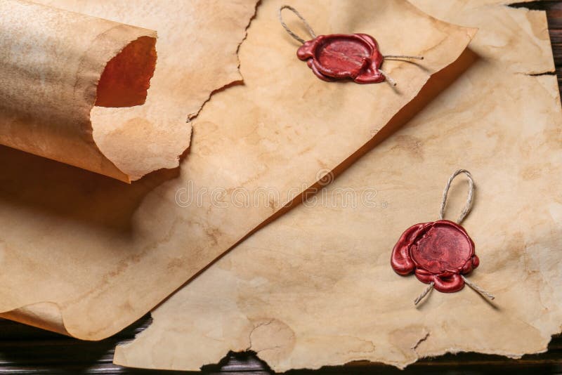 Sheets of Old Parchment Paper on White Background Stock Photo - Image ...