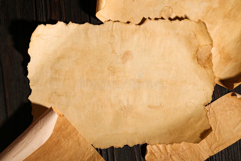 Sheets of Old Parchment Paper on White Background Stock Photo - Image ...