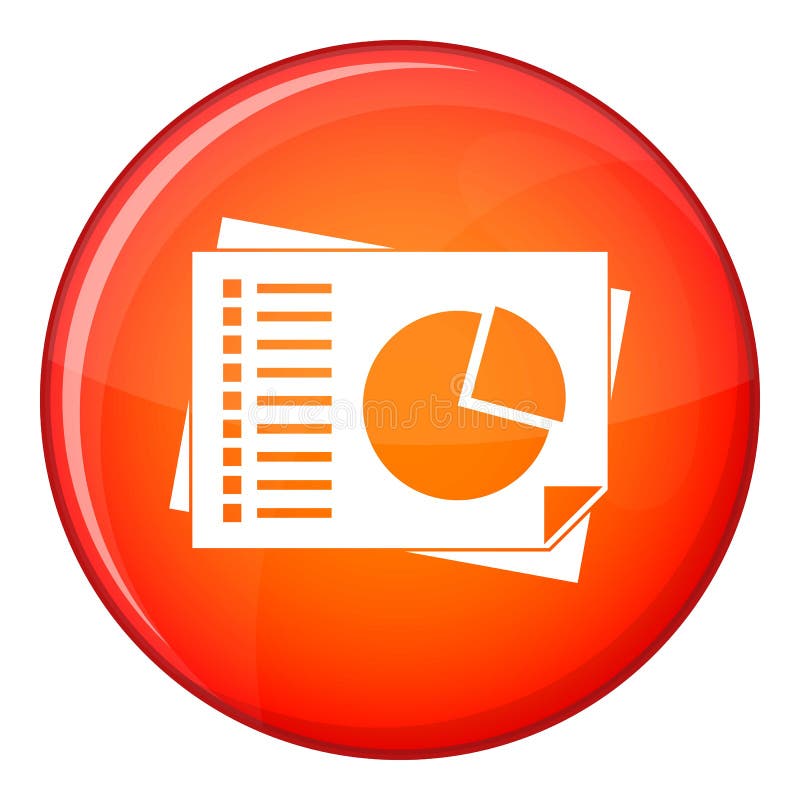 Sheets of Paper with Charts Icon, Flat Style Stock Vector ...