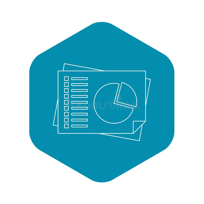 Sheets of Paper with Charts Icon, Outline Style Stock Vector ...