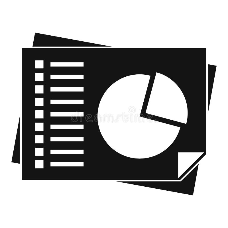 Sheets of Paper with Charts Icon, Simple Style Stock Vector ...