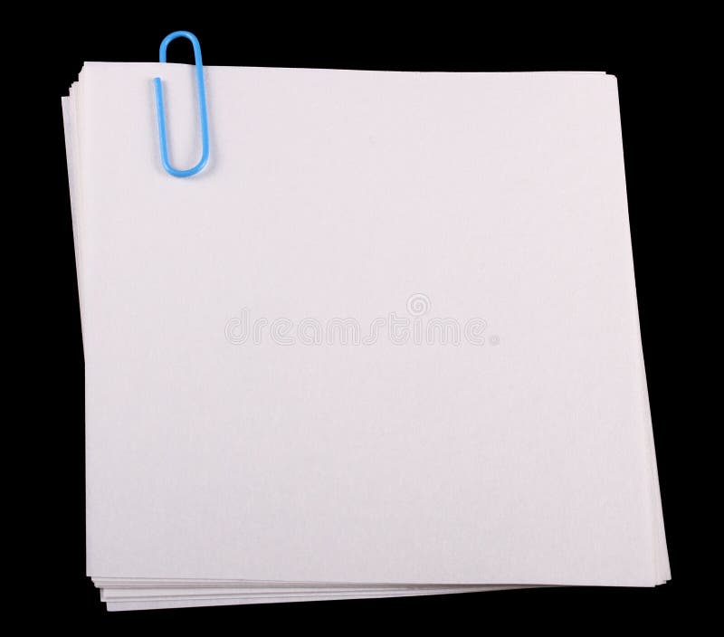 Sheets with a paper clip stock image. Image of supply - 32073353