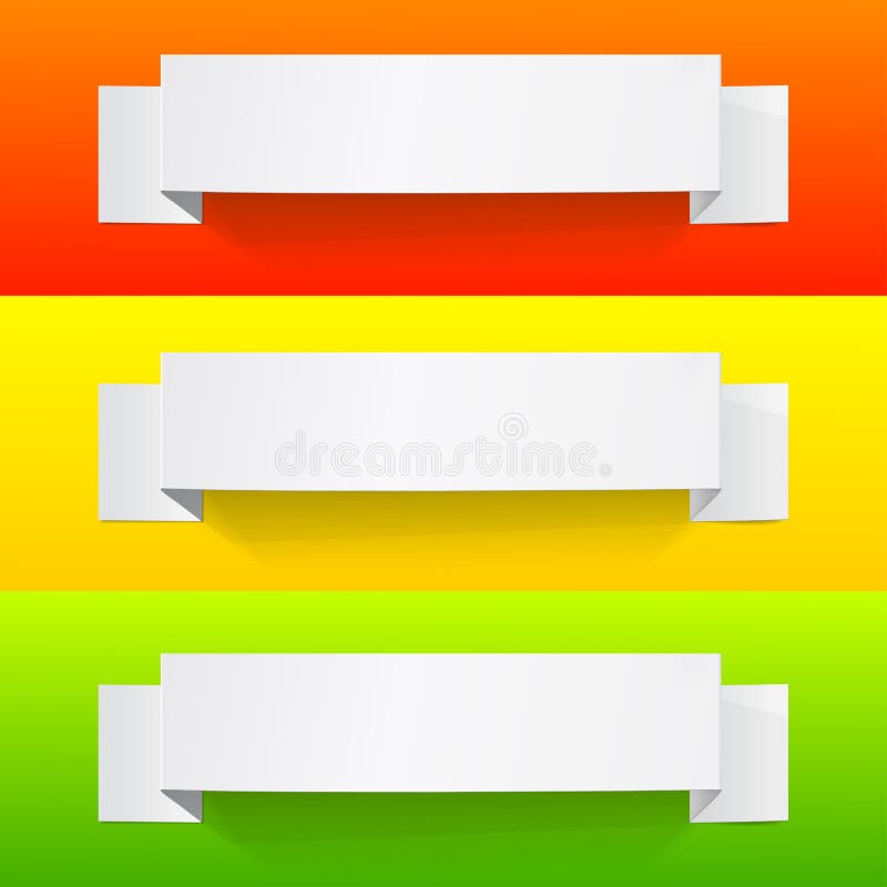 Sheets of Paper on a Color Background. Origami Ban Stock Vector ...