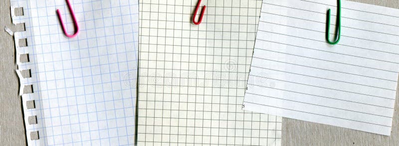 Sheets of Papers for Notes, Wide View, Copy Space Stock Photo - Image ...