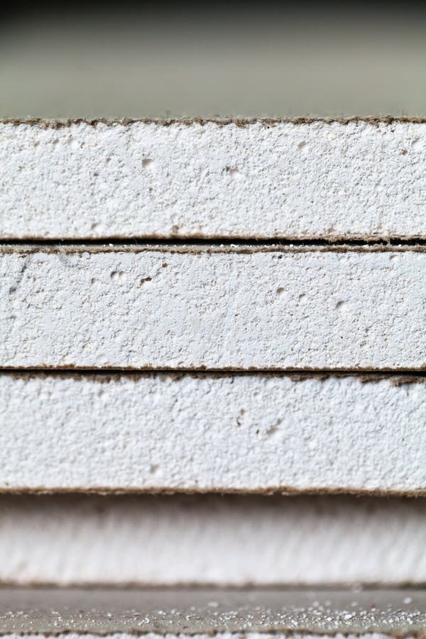 Sheets of Plasterboard or Drywall Close Up in an Apartment during on ...