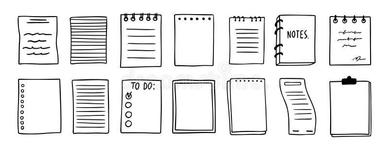 Various Blank Paper Notes Stock Illustrations – 1,067 Various Blank ...