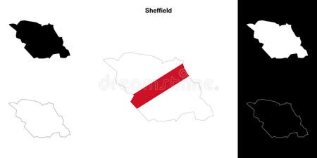Sheffield outline map stock illustration. Illustration of blank - 323769933