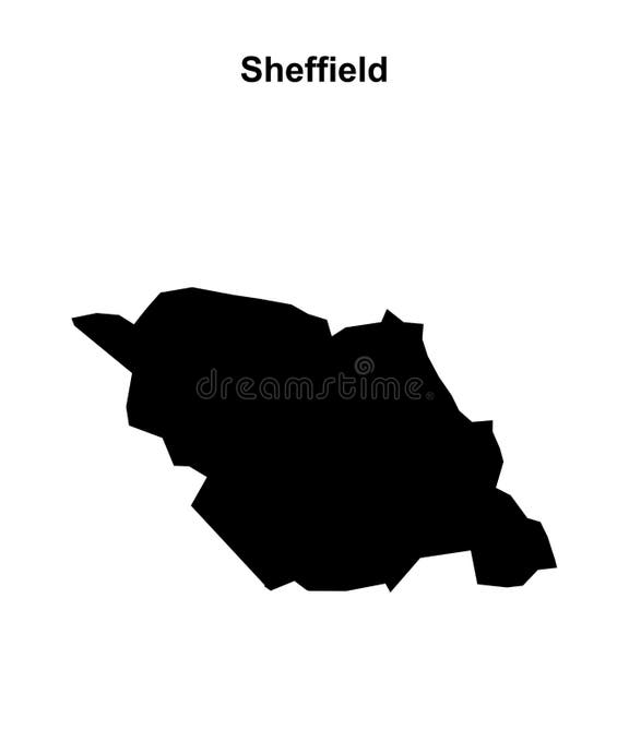 Sheffield outline map stock vector. Illustration of boundary - 360363942
