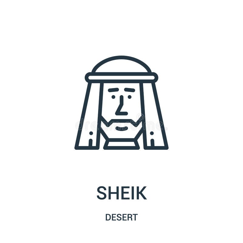 Outline Sheik Vector Icon. Isolated Black Simple Line Element ...