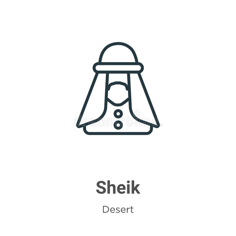 Outline Sheik Vector Icon. Isolated Black Simple Line Element ...
