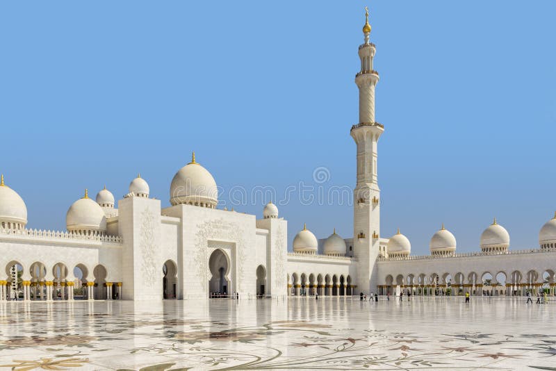 Sheik Bin Zayed Grand Mosque Stock Photo - Image of dusk, religious ...