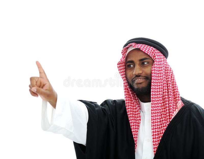 Sheikh árabe Que Pressiona a Tecla Abstrata - Imagem de Stock - Imagem ...
