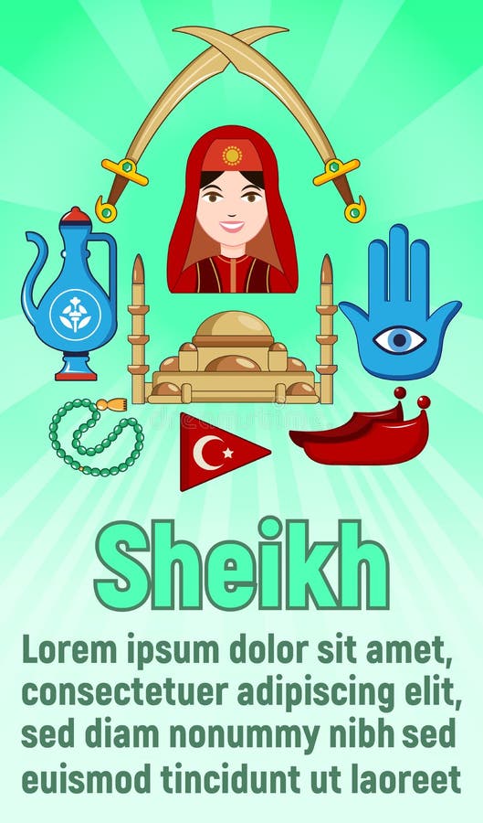 Sheikh Concept Banner, Cartoon Style Stock Vector - Illustration of ...