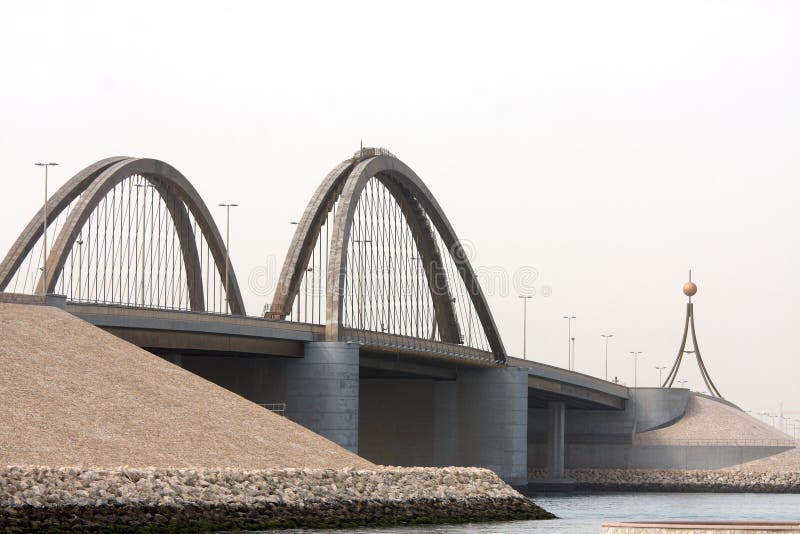 Sheikh Khalifa Bin Salman Causeway Bridge, Bahrain Stock Photo - Image ...