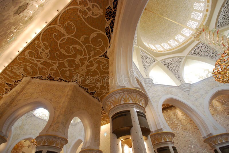 Wall and Floor Decoration in Sheikh Zayed Mosque Stock Image - Image of ...