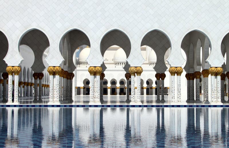 Sheikh Zayed Grand Mosque stock image. Image of marble - 47742223