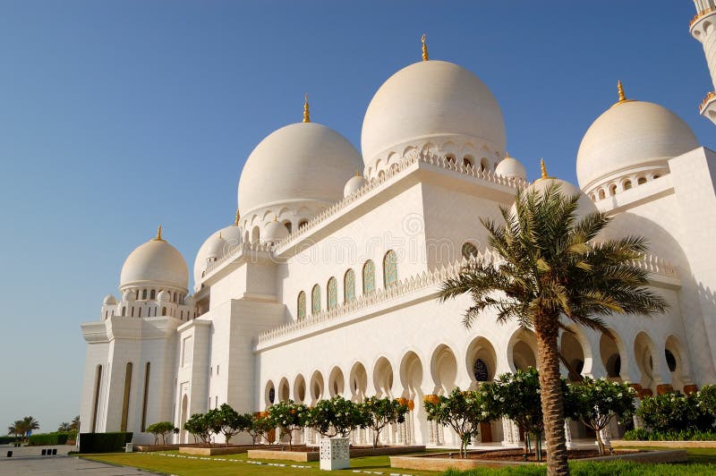 Sheikh Zayed Grand Mosque during Sunset Stock Image - Image of mosque ...