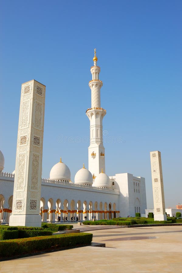 Sheikh Zayed Grand Mosque during Sunset Stock Photo - Image of grand ...