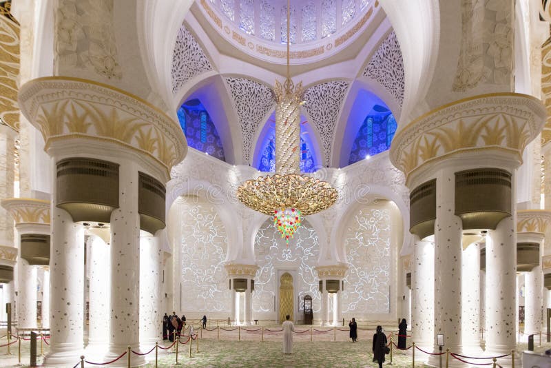 Sheikh Zayed Mosque in Abu Dhabi Editorial Photography - Image of islam ...