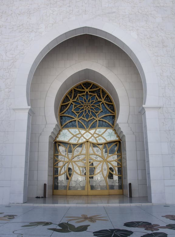 Sheikh Zayed Mosque Door stock image. Image of detail - 17272079