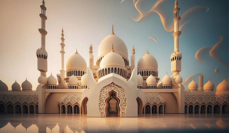 Sheikh Zayed Grand Mosque Mosque Sheikh Zayed Mosque Stock Illustration ...