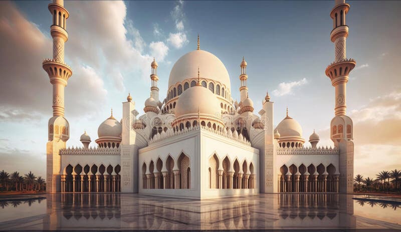 Sheikh Zayed Grand Mosque Mosque Sheikh Zayed Mosque Stock Illustration ...
