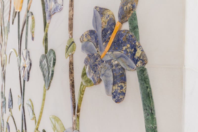 Sheikh Zayed Mosque Marble Wall Decorated, the Great Marble Grand ...