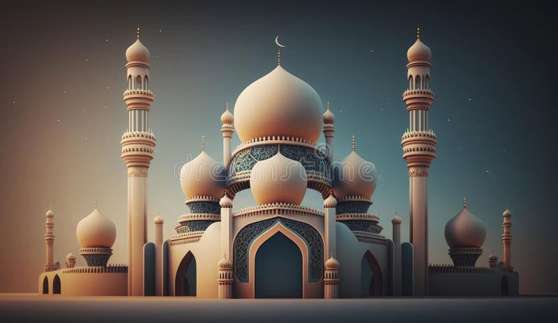 Sheikh Zayed Mosque Mosque Mosque at Night Stock Illustration ...
