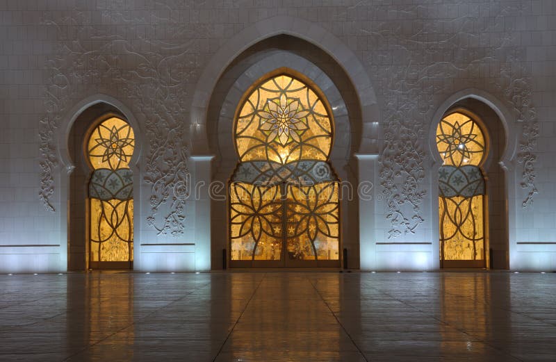Sheikh Zayed Mosque Door stock image. Image of detail - 17272079