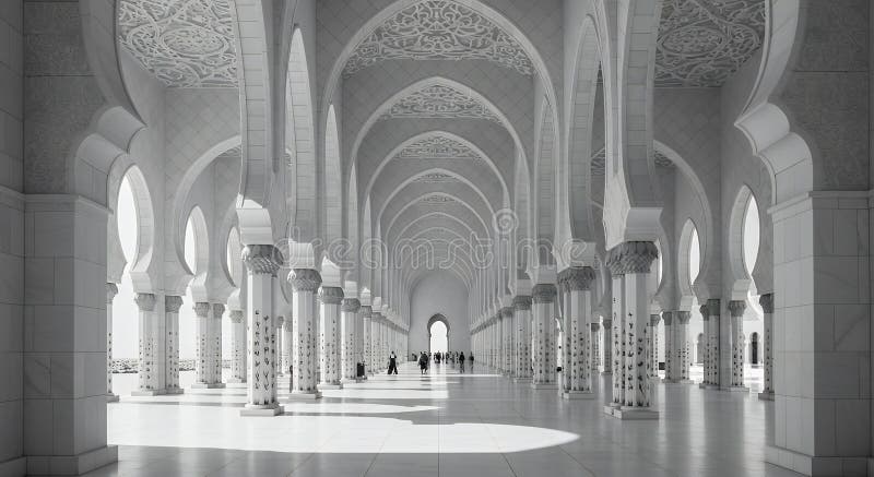 Sheikh Zayed Mosque S Majestic Arches a Black and White Study of ...