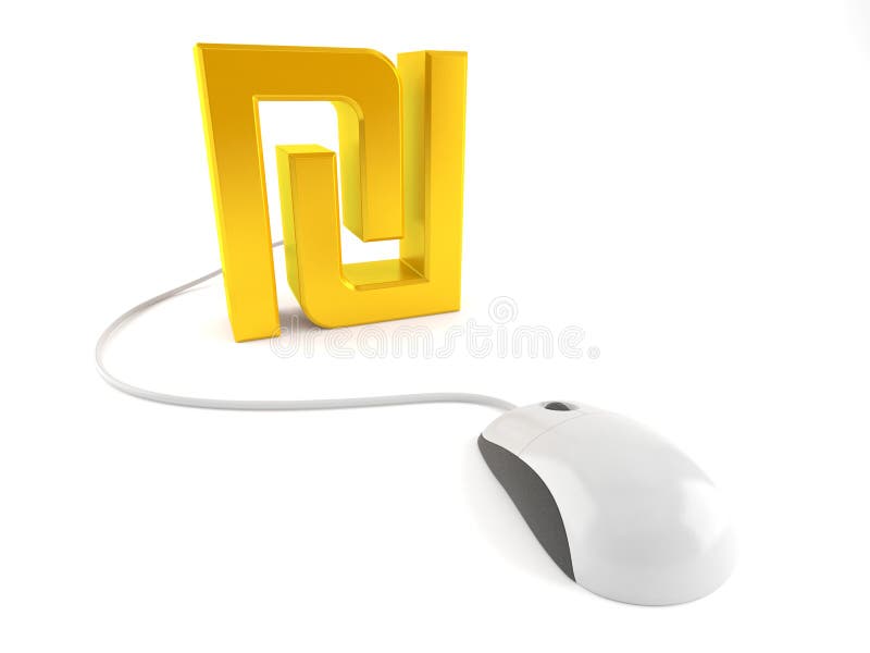 Shekel Currency Symbol with Computer Mouse Stock Illustration ...