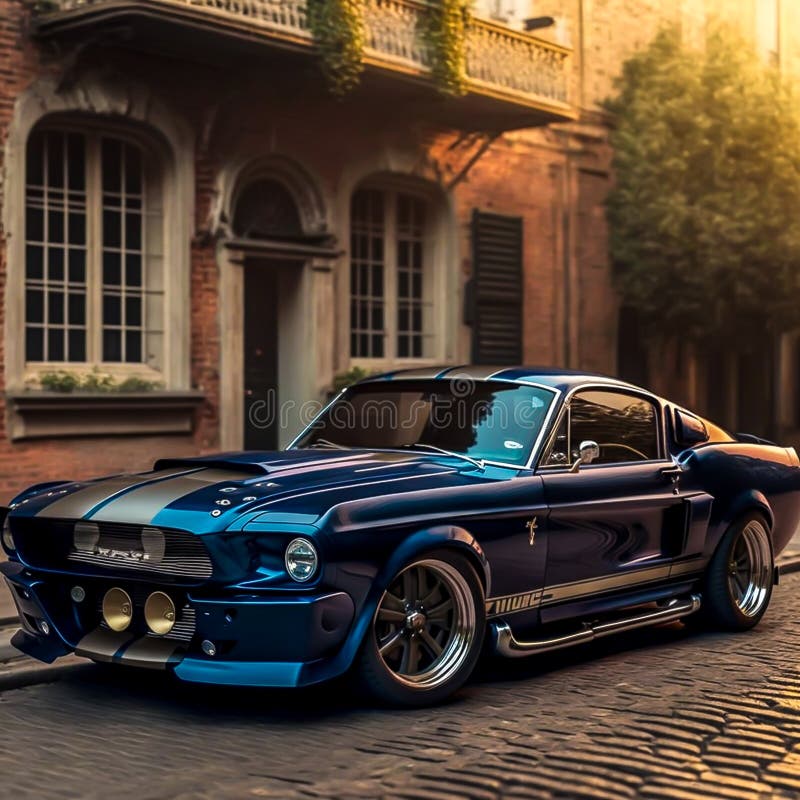 Shelby GT500 CR Classic stock illustration. Illustration of synthwave ...