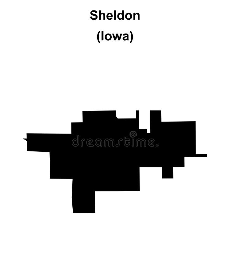 Sheldon outline map stock vector. Illustration of design - 387207586