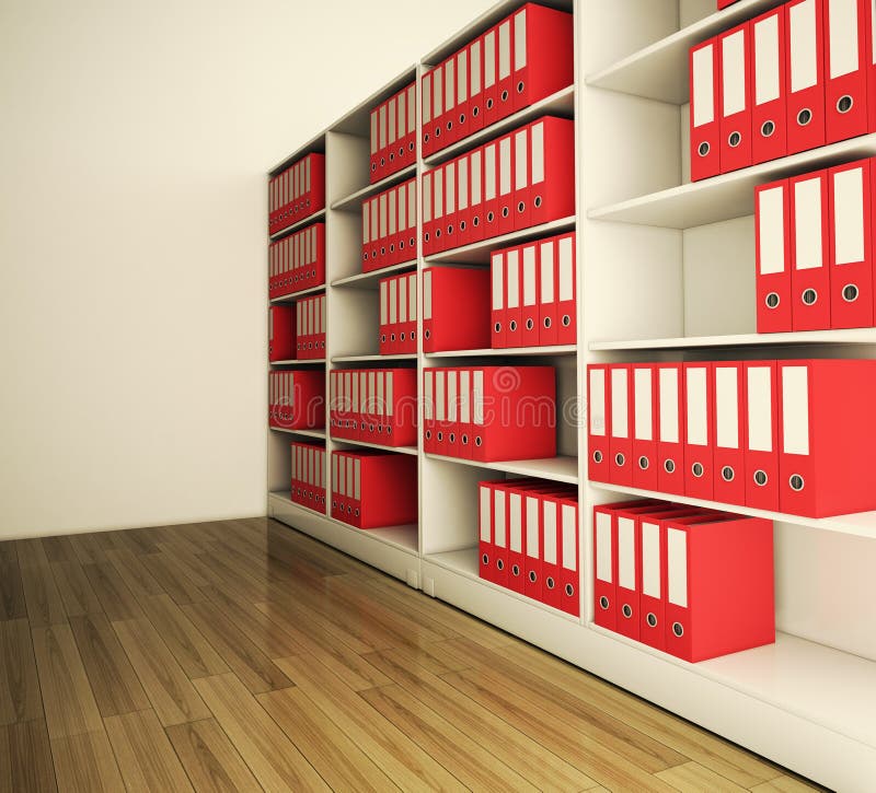 Shelf archive folder stock illustration. Illustration of documents ...