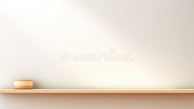 Shelf Bookshelf Clean Display on White Wall, Ai Stock Illustration ...