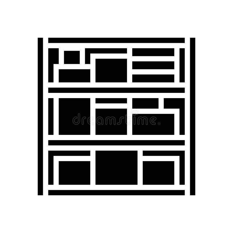 Shelf Box Cardboard Packaging Glyph Icon Vector Illustration Stock ...